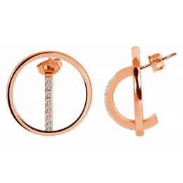 Adelia&acute;s ADELIA ́S Damen Paar Ohrh&auml;nger "Damen Ohrstecker aus Edelstahl und Strass &Oslash; 23 mm", Damen, Edelstahl, wei&szlig;, Edelstahl, Ohrringe