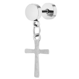 Adelia&acute;s ADELIA ́S Damen Paar Ohrh&auml;nger "Unisex Ohrstecker aus Edelstahl mit Kreuz", Unisex, Edelstahl, silber, Edelstahl, Ohrringe
