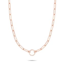 Charm-Kette Tamaris "Schmuck Geschenk Edelstahl Charm Halskette The Link Chain", ros&eacute;goldfarben, Halsketten, Damen, Edelstahl, L: 45 B: 0,93mm, B:0,93mm