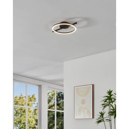 Eglo Deckenleuchte "Amandolo Deckenlampe RGB Backlight Fernbedienung inkl. geometrisch", 1, H: 6,5cm, 1 Stk., schwarz, Wohnzimmer, Leuchten,