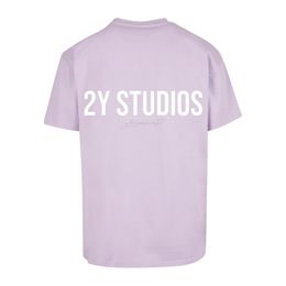 2Y STUDIOS Damen T-Shirt "2Y Studios SYNDICAT TEE"lila, Gr. L, bedruckt, 100% Baumwolle, Shirts