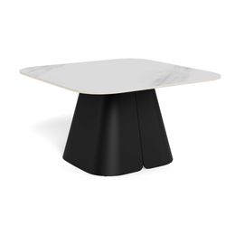 Couchtisch ACTONA GROUP, B:80cm H:45cm T:80cm, schwarz-wei&szlig;, Tische, "Salinas, Sofatisch, Tisch, Beistelltisch", wei&szlig;e Keramikplatte, abgerunde