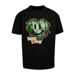 Damen T-Shirt "Upscale by Mister Tee Herren Sad Boy Heavy Oversize Tee"schwarz, Gr. XS, UPSCALE BY MISTER TEE, bedruckt, 100% Baumwolle, Shirts
