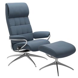 stressless "London" Set, Relaxsessel mit Hocker, mit Hocker, High Back, mit Star Base, Gestell Chrom