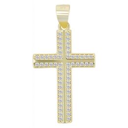 Adelia&acute;s ADELIA ́S Damen Kettenanh&auml;nger "zeitloser Kreuz Anh&auml;nger aus 925 Sterling Silber", Silber 925 (Sterlingsilber), gold, Silber 925 (Sterlingsilber),