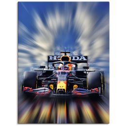 Wandbild Artland, B:60cm H:80cm, blau, Wohnzimmer, Bilder, "Max Verstappen - Weltmeister der Formel1", als Alubild, Leinwandbild, Poster in