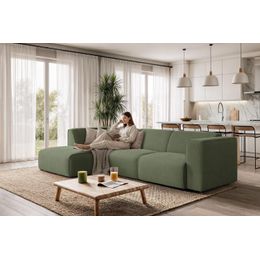 Ecksofa RAUM.ID, B:295cm H:70cm T:162cm, gr&uuml;n, Struktur fein (100% Polyester);Samtoptik (100% Polyester);Samtcord (92% Polyester, 8% Polyamid),