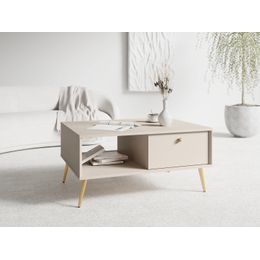 Couchtisch Home Affaire, B:87cm H:43,2cm T:66cmbeige, beige, Tische, "ROMELIS beige Kaffeetisch mit viel Stauraum, 87x66cm, modernes Design",