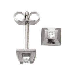 Jobo Damen Paar Ohrstecker "Ohrringe Platinohrringe eckig 5 mm", SI = kleine Einschl&uuml;sse, Diamanten Platin 950platin 950, Diamanten, Platin 950,