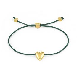 Damen Armband "Schmuck Geschenk Edelstahl Armkette Balloon Hearts", 24cm, Edelstahl Nylongelbgoldfarben, gr&uuml;n, Copenhagen Studios, Edelstahl, Nylon,