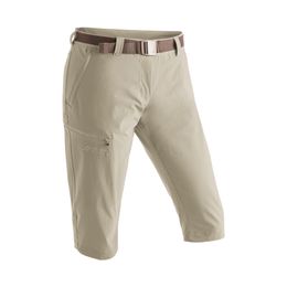 Maier Sports Damen Caprihose "Inara slim 3/4"beige, Gr. 48, 90% Polyamid, 10% Elasthan, Hosen, Damen Wanderhose, atmungsaktive Outdoorhose, 3/4 Hose