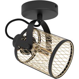 Eglo Deckenspot "DELLOW Spotlampe - Stahl - E27 - 1X40W - IP20", 1, H: 20cm, 1 Stk.schwarz, Leuchten, Wandlampe, Wandleuchte, schwenkbarer Strahler,