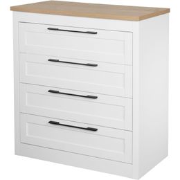 Schubkastenkommode OTTO HOME, B:90cm H:93cm T:39cmwei&szlig;, MDF, Spanplatte, Sideboards, "B&uuml;sum Schlafzimmer Schrank W&auml;scheschrank", Sideboard mit 4