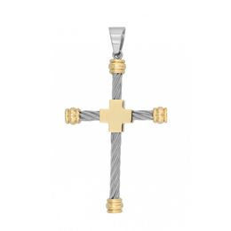 Adelia&acute;s ADELIA ́S Damen Kettenanh&auml;nger "stylischer Kreuz Anh&auml;nger aus Edelstahl", Edelstahl, gold, Edelstahl, Schmuckanh&auml;nger