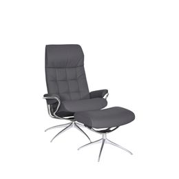 stressless Relaxsessel "London" Set, Relaxsessel mit Hocker, mit Hocker, High Back, mit Star Base, Gestell Chrom