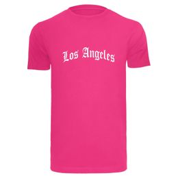 MisterTee Damen T-Shirt "MisterTee Herren Los Angeles Wording Tee"hibiskuspink, Gr. XL, bedruckt, 100% Baumwolle, Shirts