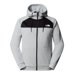 The North Face Herren Fleecejacke "Reaxion Fleece Kapuzenpulli mit durchgehendem RV f&uuml;r Herren"high rise grau light heather, tnf schwarz, Gr. S,