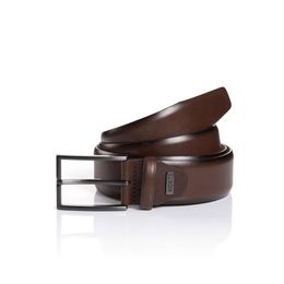 MONTI Herren Lederg&uuml;rtel "BORDEAUX", braun, Gr. 110, Rindsleder, G&uuml;rtel, leicht matt, elegant, mit Logo
