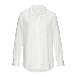 Lascana Damen Hemdbluse, wei&szlig;, Gr. 34, unifarben, Web, Obermaterial: 100% Lyocell, Blusen, aus Lyocellqualit&auml;t, klassische Langarmbluse