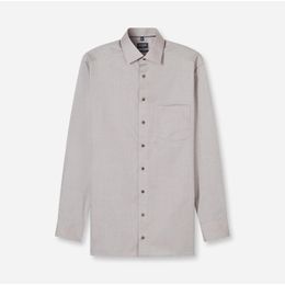 OLYMP Herren Langarmhemd "Luxor", beige, Gr. 41, Web, Obermaterial: 100% Baumwolle, Hemden, modern fit, New-Kentkragen. fein gemustert