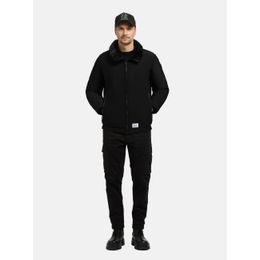 Khujo Herren Outdoorjacke "Huey", schwarz, Gr. L, Obermaterial: 83% Polyester, 17% Elasthan. Innenfutter: 100% Nylon. Wattierung: 100% Polyester,