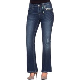 Damen Bootcut-Jeans, blau, Gr. 50, sheego by Joe Browns, unifarben, 70% Baumwolle, 28% Polyester, 2% Elasthan, Jeans