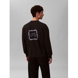Herren Sweatshirt, schwarz, Gr. S, Calvin Klein Jeans, unifarben, Sweatware, Obermaterial: 100% Baumwolle, Sweatshirts, Regular fit mit