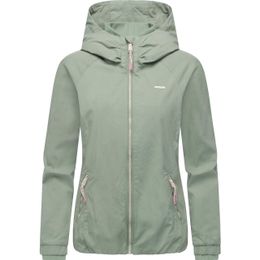 Ragwear Damen Outdoorjacke "Dizzie A YOUMODO", gr&uuml;n, Gr. XL, Material: 68% Baumwolle, 32% Nylon, Jacken, Leichte &Uuml;bergangsjacke mit gro&szlig;er Kapuze