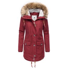 Ragwear Damen Wintermantel "Jane YOUMODO"weinrot, Gr. L, Obermaterial: 65% Polyester, 35% Baumwolle; Innenfutter: 100% Polyester; Wattierung: 100%