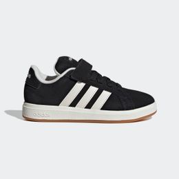 M&auml;dchen Sneaker "GRAND COURT 00S KIDS", adidas Sportswear, Gr. 33core schwarz, sanftes wei&szlig;, gum10, Leder, Textil, Schuhe, Design auf den Spuren des