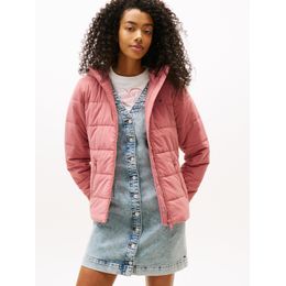 Tommy Jeans Damen Steppjacke "TJW SLIM LW HOODED PADDED JACKET"tahiti berry, Gr. XS, unifarben, Steppware, Obermaterial: 100% Polyester, Jacken,