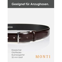 MONTI Herren Lederg&uuml;rtel "REDDING", braun, Gr. 105, Rindsleder, G&uuml;rtel, gl&auml;nzend, elegant