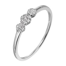 Jobo Damen Diamantring "Ring Wei&szlig;goldring", 52, SI = kleine Einschl&uuml;sse, Diamanten Wei&szlig;gold 585, silber, Diamanten, Wei&szlig;gold 585, Fingerringe, 585