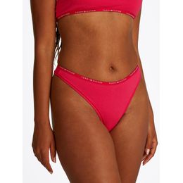Damen Tanga "THONG", Tommy Hilfiger Underwear, Gr. XSvivacious pink, Jersey, Obermaterial: 90% Baumwolle, 10% Elasthan, unifarben, Unterhosen, mit