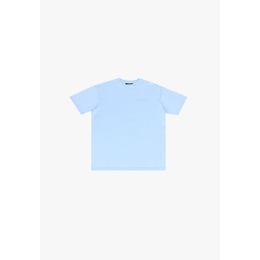 T-Shirt DROPSIZE "Dropsize REGULAR FIT T-SHIRT", Damen, Gr. L, baby blau, 100% Baumwolle, unifarben, normal, Rundhals, Shirts T-Shirt