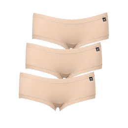 like it! LIKE IT Damen Panty "3er Pack Damen Panty Olivia", Gr. L, beige, Stoff, Obermaterial: 92% Polyamid PA. 8% Elasthan EL., Unterhosen