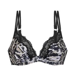 Dorina Damen B&uuml;gel-BH "Origins Print", Gr. 80schwarz, Spitze, Obermaterial: 62% Polyamid, 21% Elasthan, 17% Polyester, bedruckt, BHs, Leo-Muster,