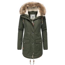 Ragwear Damen Wintermantel "Jane YOUMODO"gr&uuml;n, Gr. L, Obermaterial: 65% Polyester, 35% Baumwolle. Innenfutter: 100% Polyester. Wattierung: 100%