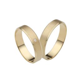 Firetti Damen Trauring "Schmuck Geschenk Gold 750 Hochzeit Ehering "LIEBE"", 68, ohne Brillant, Gelbgold 585, 4,5mm, gold, Gelbgold 585, Fingerringe,