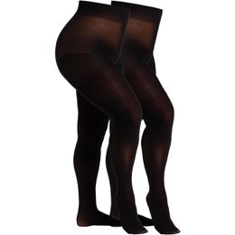 Camano Damen Feinstrumpfhose "fine curvy", Gr. 44, schwarz, Obermaterial: 85% Polyamid, 15% Elasthan, unifarben, Strumpfhosen, Curvy-Tights, matt,