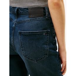 Tommy Jeans Damen Straight-Jeans "LAYLA HR SLIM STR", blau, Gr. 33, unifarben, Denim/Jeans, Obermaterial: 99% Baumwolle, 1% Elasthan, Jeans, in