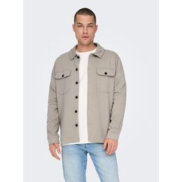 Only & Sons ONLY & SONS Herren Langarmhemd "ONSNEWKODYL OVERSHIRT SWEAT NOOS", gr&uuml;n, Gr. XXL, unifarben, Web, Obermaterial: 62% Polyester, 33% Viskose, 5%