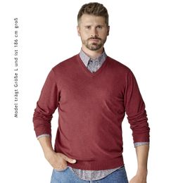 Casamoda Herren Strickpullover "Casamoda Pullover uni", rot, Gr. XXL, 100% Baumwolle, Pullover
