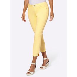 Inspirationen Damen 7/8-Jeans, gelb, Gr. 46, unifarben, 96% Baumwolle, 4% Elasthan, Jeans