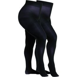 Camano Damen Feinstrumpfhose "fine curvy", Gr. 52, blau, Obermaterial: 85% Polyamid, 15% Elasthan, unifarben, Strumpfhosen, Curvy-Tights, matt, extra