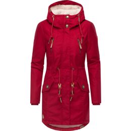 Ragwear Damen Wintermantel "Elsie", rot, Gr. L, Au&szlig;enmaterial: 65% Polyester, 35% Baumwolle. Innenfutter: 100% Polyester. Wattierung: 100% Polyester,