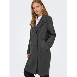 Only Damen Langmantel "ONLADINA LIFE LONG COAT CC OTW", grau, Gr. L, unifarben, Web, Obermaterial: 100% Polyester, M&auml;ntel