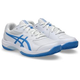 asics M&auml;dchen Tennisschuh "GEL-GAME 10 GS CLAY", Gr. 32,5, wei&szlig;, Synthetik, Textil, Schuhe, Sandplatzschuhe f&uuml;r Aschepl&auml;tze