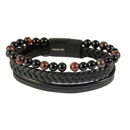 Adelia&acute;s ADELIA ́S Herren Edelstahlarmband "Herren Armband aus Edelstahl mit Onyx", 21, Edelstahl, schwarz, Edelstahl, Armb&auml;nder
