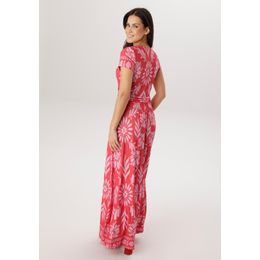 Damen Sommerkleid, pink, Gr. 48, Aniston SELECTED, bedruckt, gebl&uuml;mt, gemustert, Single Jersey, Obermaterial: 95% Viskose, 5% Elasthan, Kleider, mit